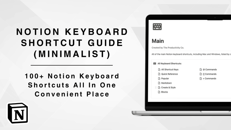 Notion Keyboard Shortcut Guide (Minimalist) - Notionland Template Gallery